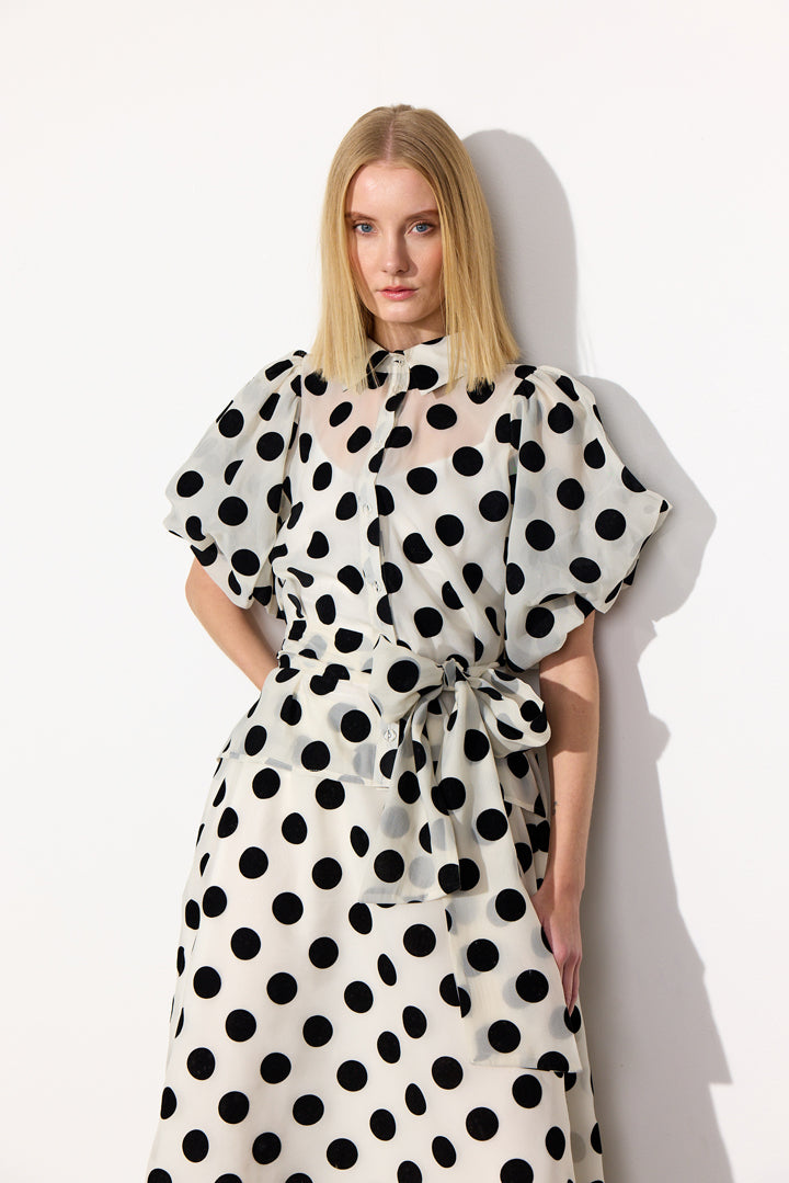 Bobby Shirt - White w/ dots